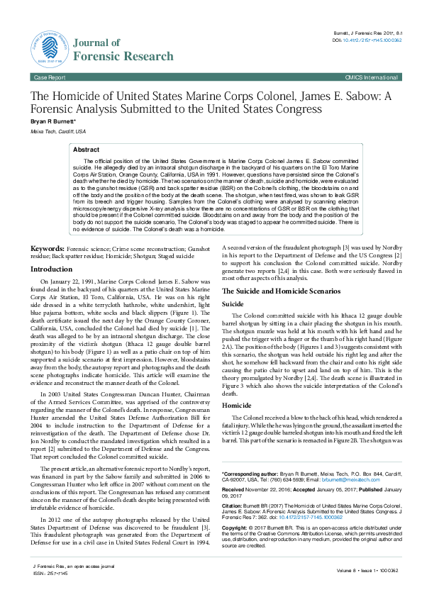 (PDF) The Homicide of United States Marine Corps Colonel, James E ...