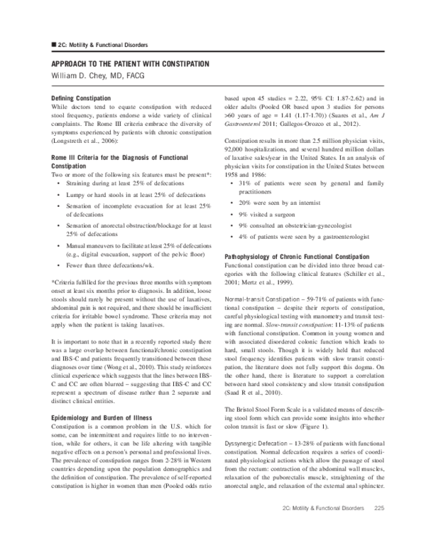 (PDF) Approach to the Patient with Constipation