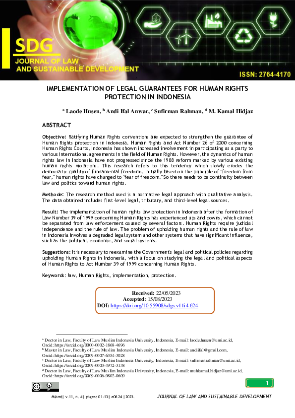 (PDF) Implementation of Legal Guarantees for Human Rights Protection in ...