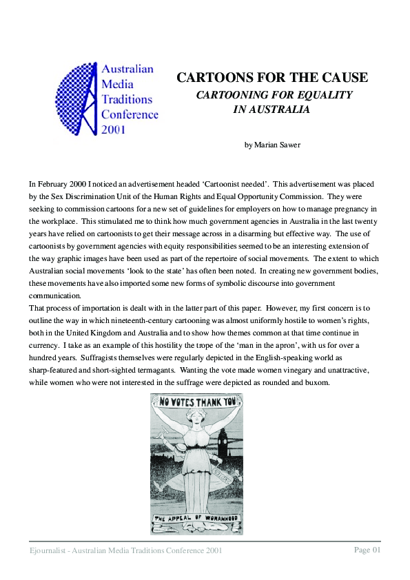 (PDF) Cartoons for the Cause: Cartooning for Equality in Australia