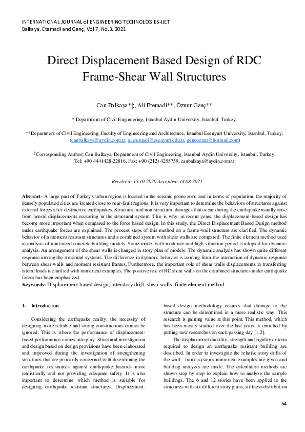 (PDF) Direct Displacement Based Design of RDC Frame-Shear Wall Structures