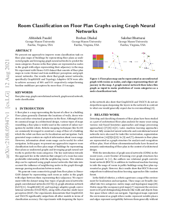(PDF) Room Classification on Floor Plan Graphs using Graph Neural Networks