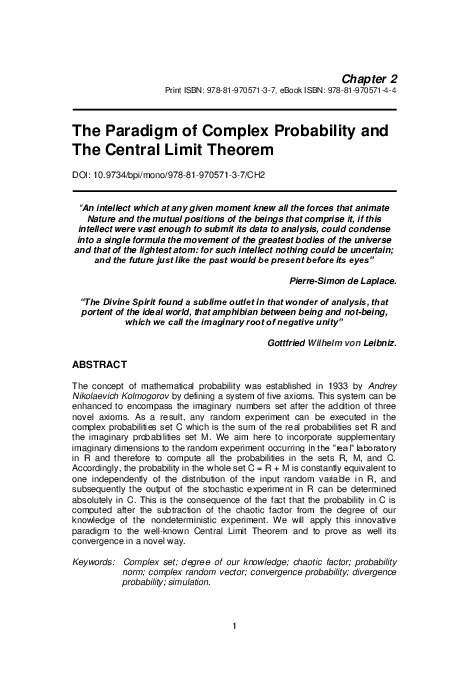 (PDF) The Paradigm of Complex Probability and The Central Limit Theorem