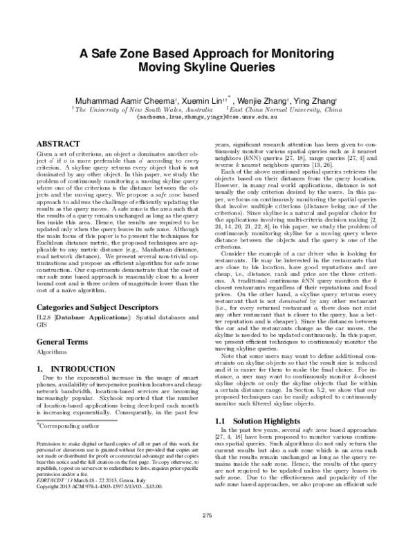 Pdf Efficient Moving Skyline Query Monitoring
