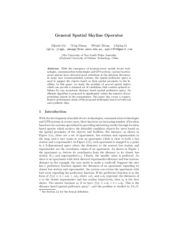 (PDF) General Spatial Skyline Operator