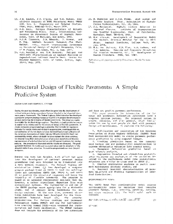 (PDF) Structural Design of Flexible Pavements: A Simple Predictive System