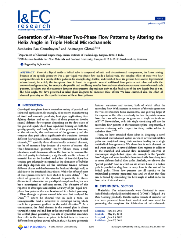 (PDF) Generation of Air–Water Two-Phase Flow Patterns by Altering the Helix Angle in Triple ...