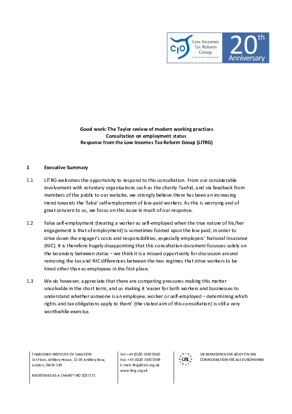 (PDF) Good Work: The Taylor Review of Modern Working Practices