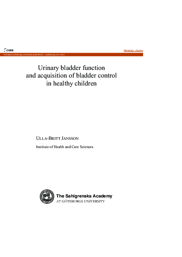 (PDF) Life events and their impact on bladder control in children