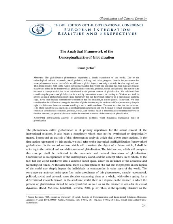 (PDF) The Analytical Framework of the Conceptualization of Globalization