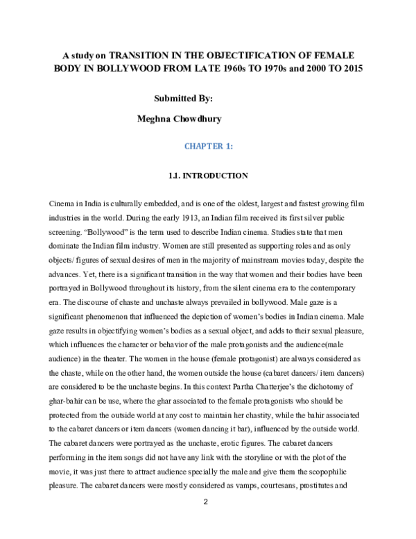 (DOC) A study on TRANSITION IN THE OBJECTIFICATION OF FEMALE | MEGHNA ...