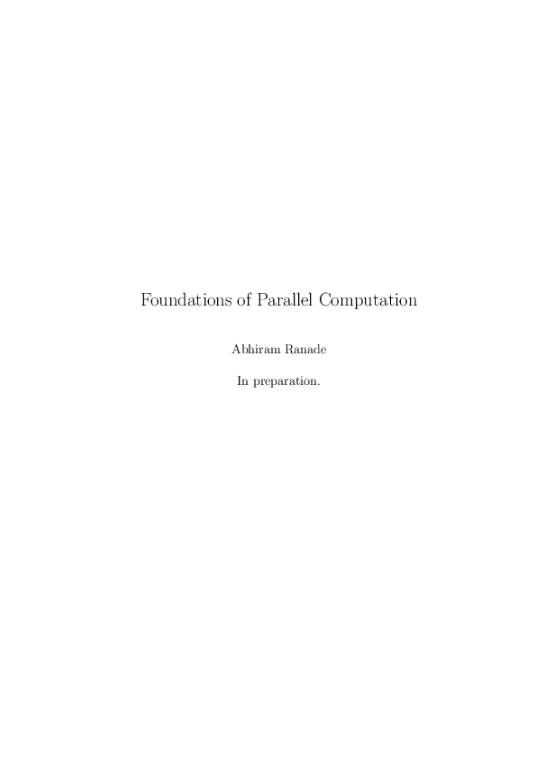 (PDF) Foundations of Parallel Computation
