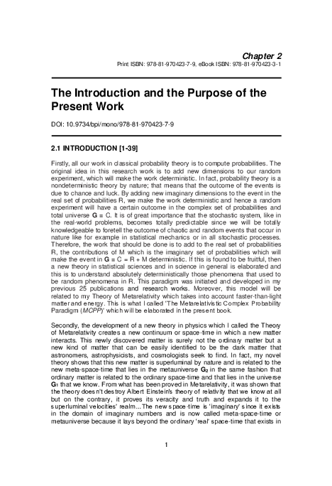 (PDF) The Introduction and the Purpose of the Present Work