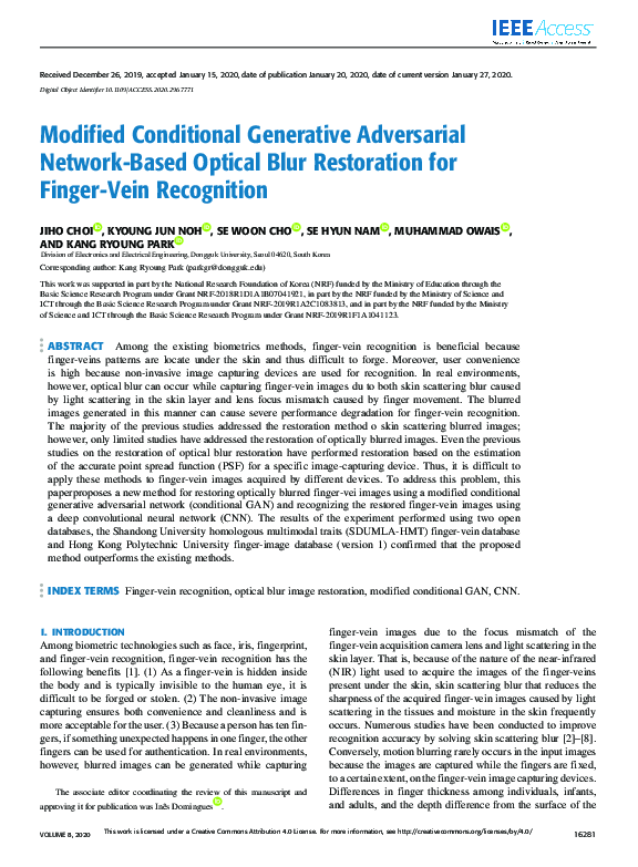 (PDF) Modified Conditional Generative Adversarial Network-Based Optical Blur Restoration for ...