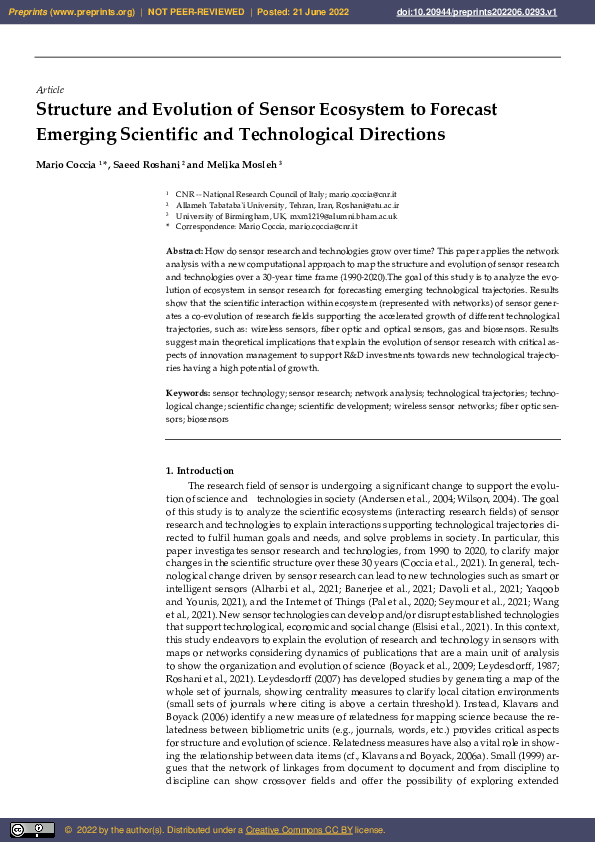 (PDF) Structure and Evolution of Sensor Ecosystem to Forecast Emerging ...