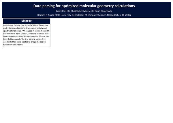 (PDF) Data parsing for optimized molecular geometry calculations | Luke ...