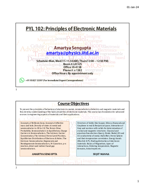 (PDF) PYL 102: Principles of Electronic Materials