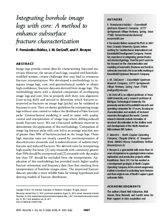(PDF) Integrating borehole image logs with core: A method to enhance subsurface fracture ...