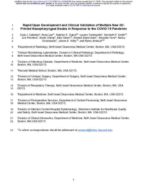 (PDF) Open Development and Clinical Validation Of Multiple 3D-Printed ...