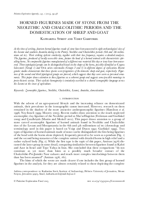 (PDF) Horned Figurines Made of Stone from the Neolithic and ...