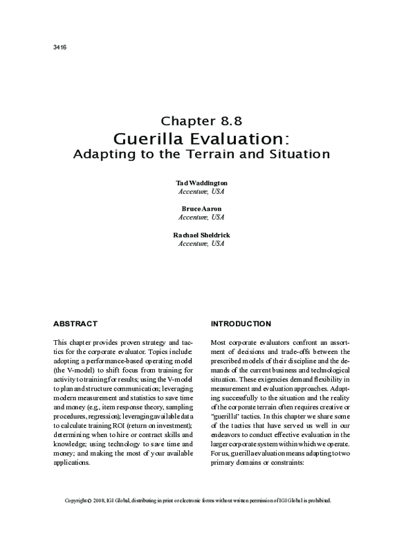 (PDF) Guerilla Evaluation