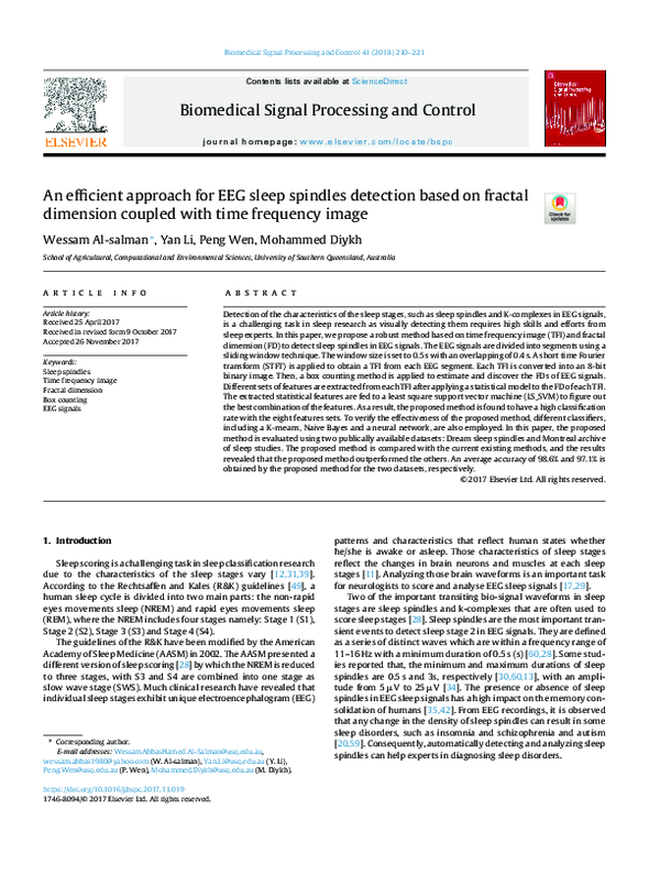 (PDF) Efficient EEG Sleep Spindle Detection Method