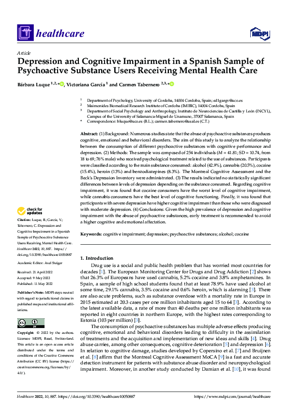 (PDF) Depression and Cognitive Impairment in a Spanish Sample of ...