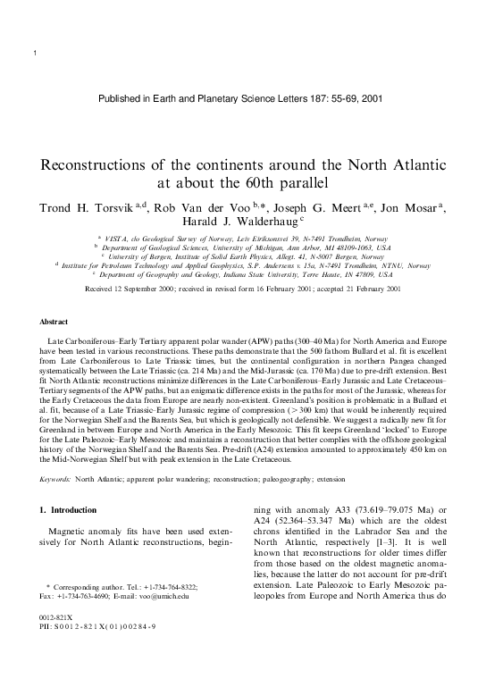 (PDF) Reconstructions of the continents around the North Atlantic at ...