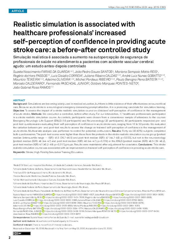 (PDF) Realistic simulation is associated with healthcare professionals' increased self ...