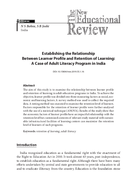 (PDF) Establishing the Relationship Between Learner Profile and ...