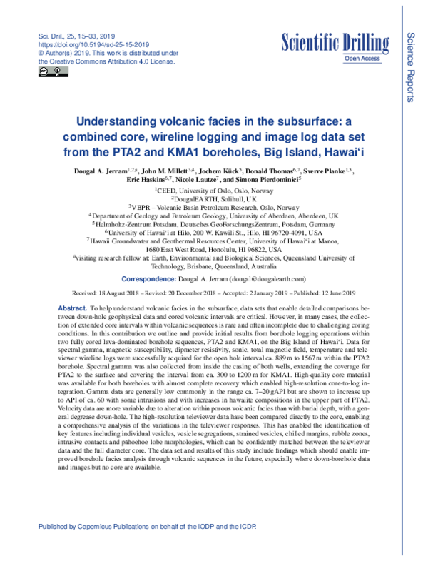 (PDF) Understanding volcanic facies in the subsurface: a combined core ...