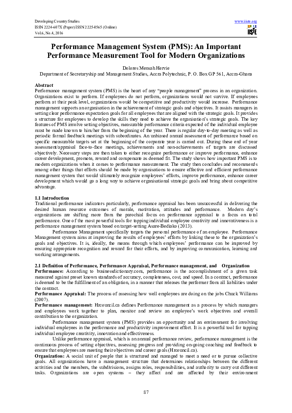 (PDF) Performance Management System (PMS): An Important Performance ...