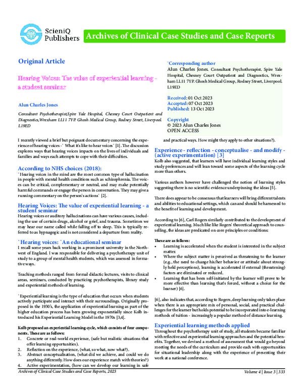 (PDF) Archives of Clinical Case Studies and Case Reports