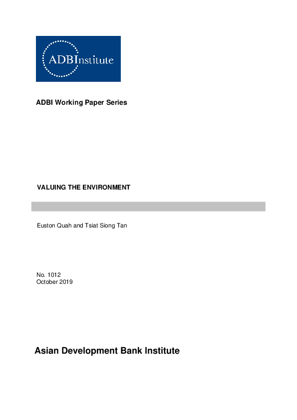 (PDF) Valuing the Environment