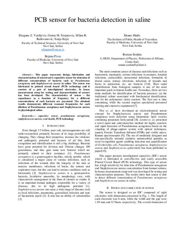 (PDF) PCB sensor for bacteria detection in saline