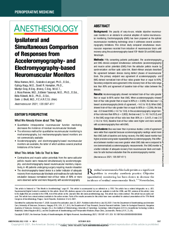 (PDF) Ipsilateral and Simultaneous Comparison of Responses from ...
