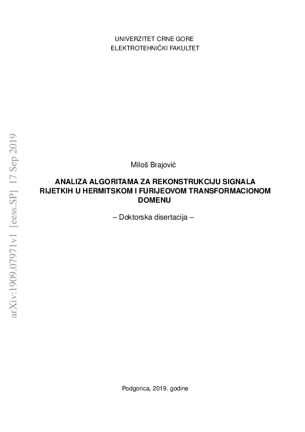 Pdf On Reconstruction Algorithms For Signals Sparse In Hermite And
