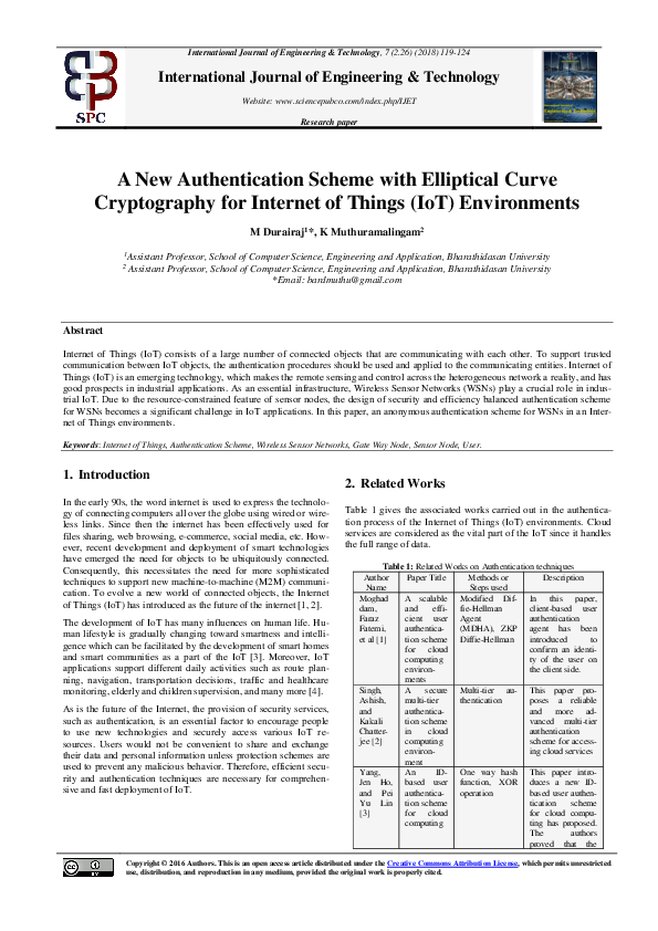 (PDF) A New Authentication Scheme with Elliptical Curve Cryptography ...