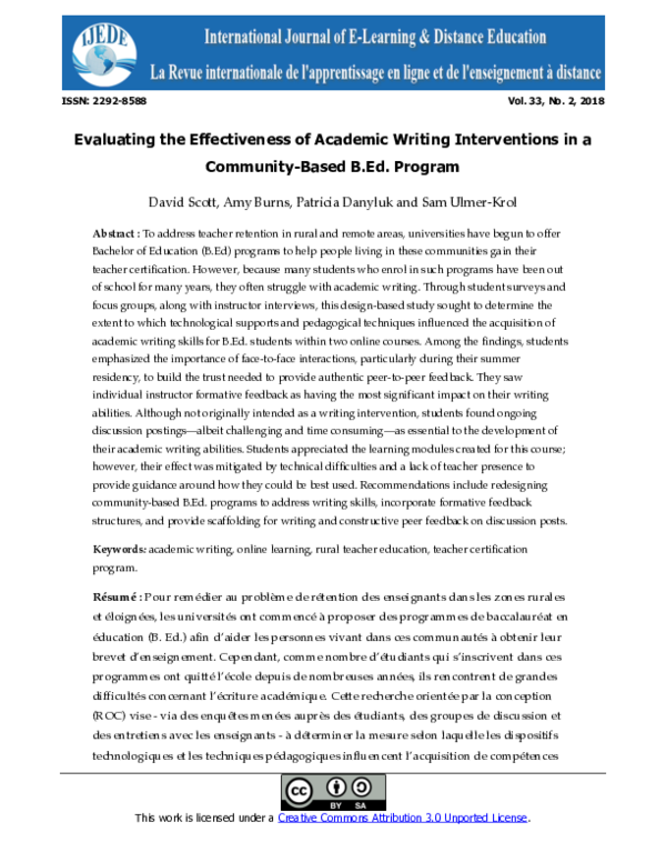 (PDF) Evaluating the Effectiveness of Academic Writing Modules and Small Group Tutorials in ...