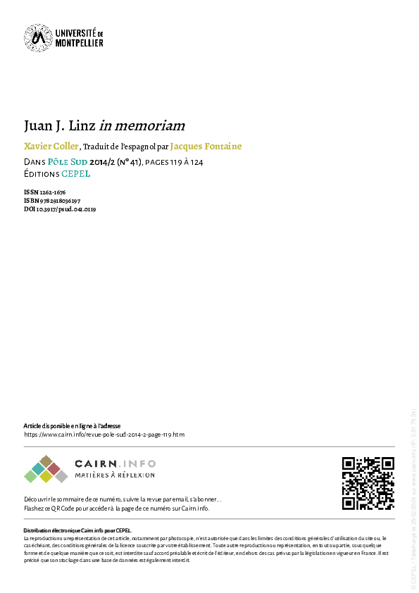 (PDF) Juan J. Linz in memoriam