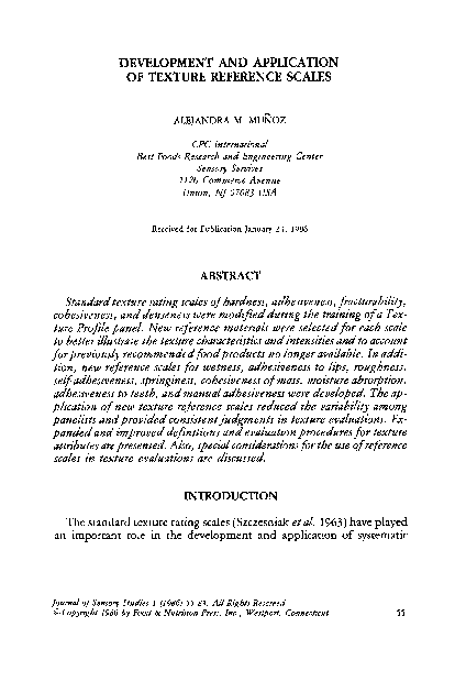 (PDF) Development and Application of Texture Reference Scales
