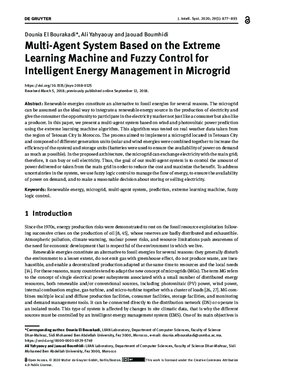 (PDF) Multi-Agent System Based on the Extreme Learning Machine and Fuzzy Control for Intelligent ...
