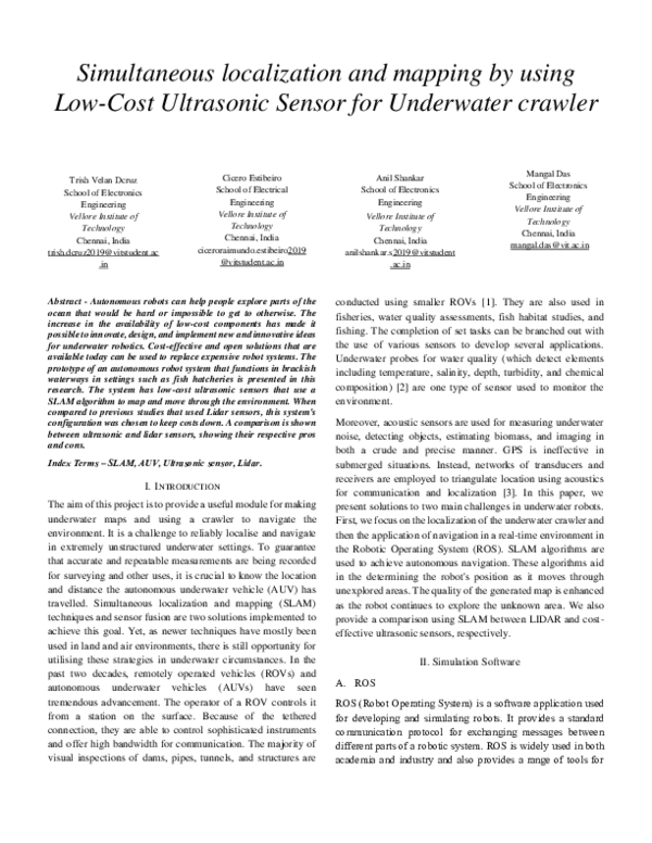 Pdf Simultaneous Localization And Mapping By Using Low Cost