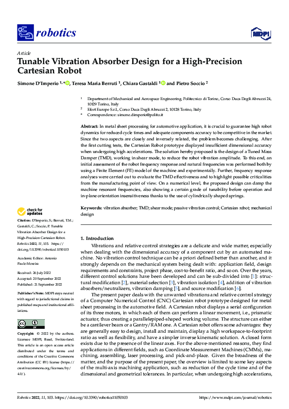 (PDF) Tunable Vibration Absorber Design for a High-Precision Cartesian ...