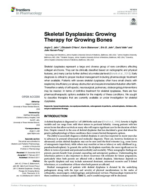 (PDF) Skeletal Dysplasias: Growing Therapy for Growing Bones | Karin ...