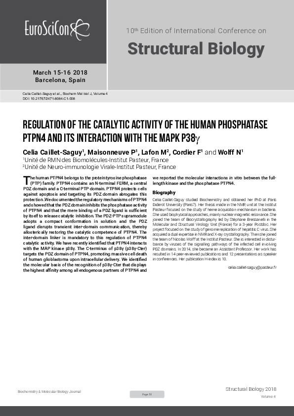 (PDF) Regulation of the catalytic activity of the human phosphatase ...