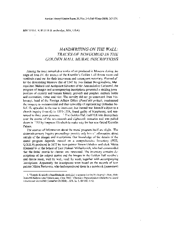 (PDF) Handwriting on the Wall: Traces of Novgorod in the Golden Hall ...