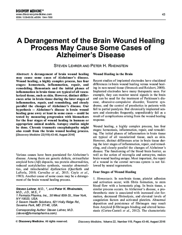 (PDF) A derangement of the brain wound healing process may cause some ...