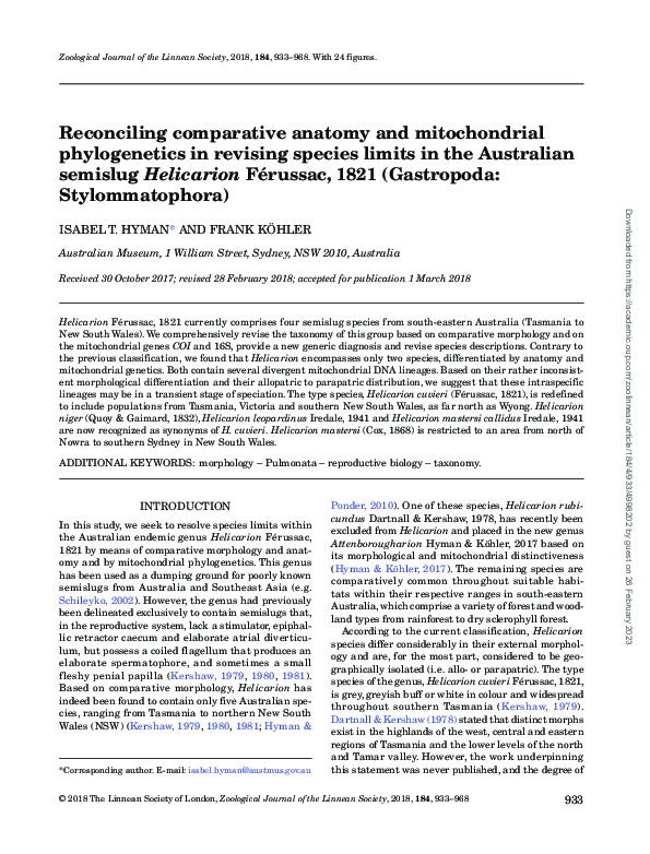 (PDF) Reconciling comparative anatomy and mitochondrial phylogenetics in revising species limits ...