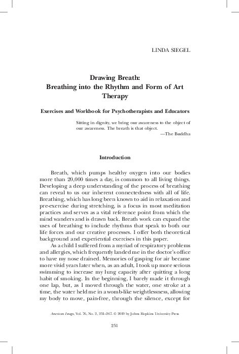(PDF) Drawing Breath: Breathing into the Rhythm and Form of Art Therapy ...